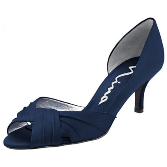 Nina | Shoes | New Nina Women Culver Satin Navy Asymmetric Dorsay Cut ...